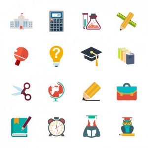 Free School Vectors: Characters, Graphic Element Sets, Icons, Patterns