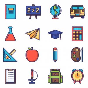 Free School Vectors: Characters, Graphic Element Sets, Icons, Patterns