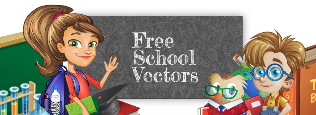 Free School Vectors: Characters, Graphic Element Sets, Icons, Patterns