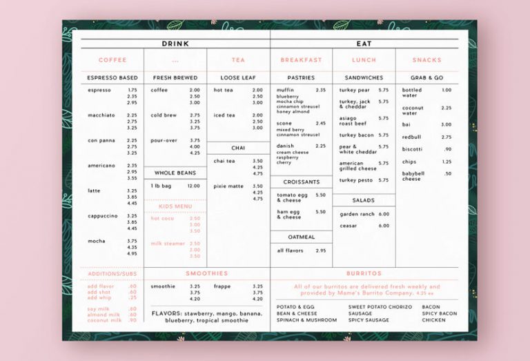 Creative Modern Menu Designs that Boost the Appetite