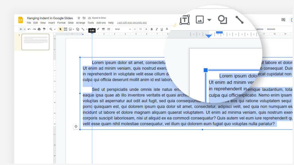 How to do a Hanging Indent in Google Slides in a Few Steps?