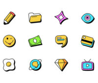 40+ Great Flat Design Examples with Outline Retro 70s Vibes | GM Blog