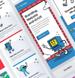 40+ Great Flat Design Examples with Outline Retro 70s Vibes | GM Blog