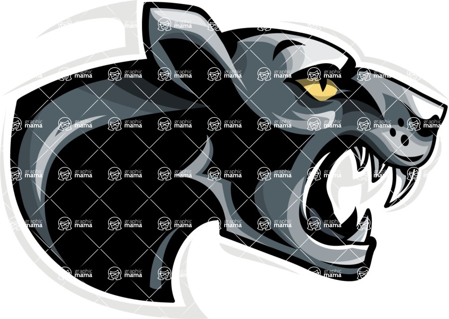 108 Sport Logo Templates - Mega Bundle / Angry Panther Mascot Design ...