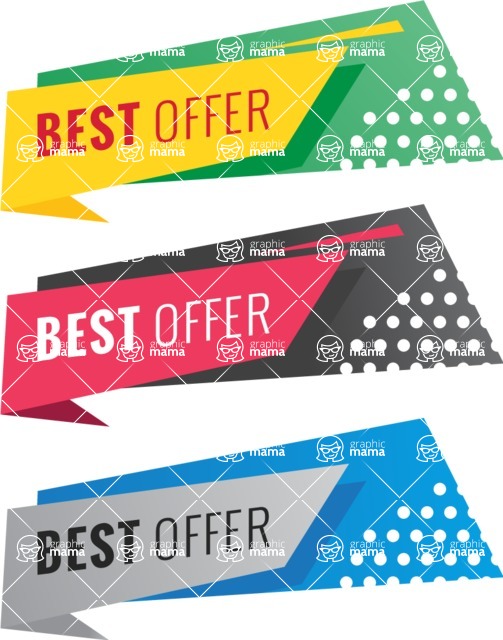 Set of 3 Best Offer Badges Templates | GraphicMama