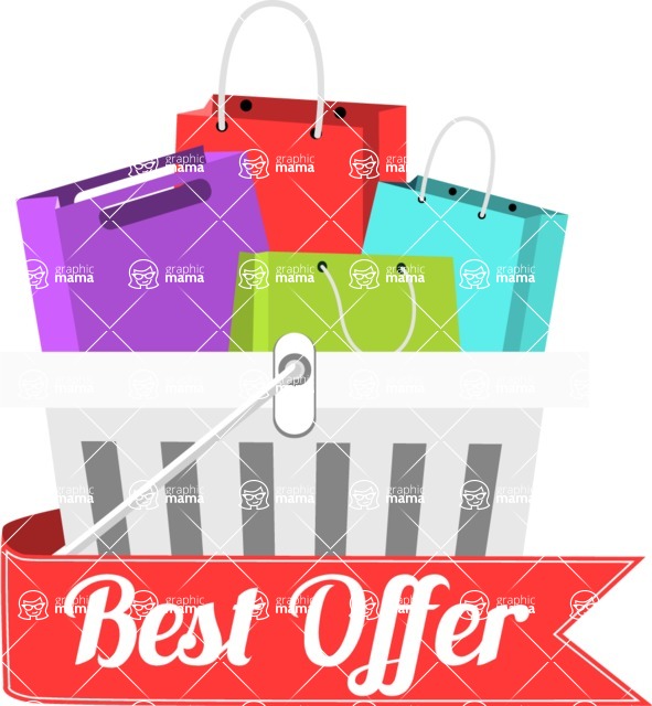 13 Free Sale Vectors Bundle / Best Offer Basket of Shopping Bags ...