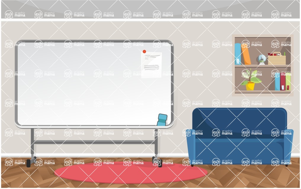 120 Room Backgrounds Vector Collection / Vector Room with Whiteboard ...
