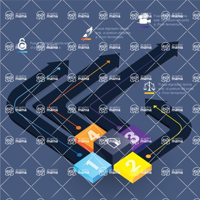 3D Vector Infographic Template with Roads and 4 Options | Infographic ...