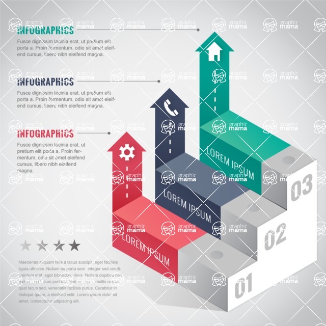 Modern 3D Business Infographic Template with 3 Steps | Infographic ...