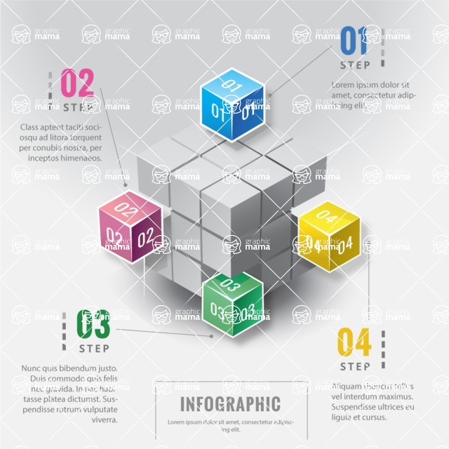 Colorful Infographic Template with 3D Cubes | Infographic Template ...