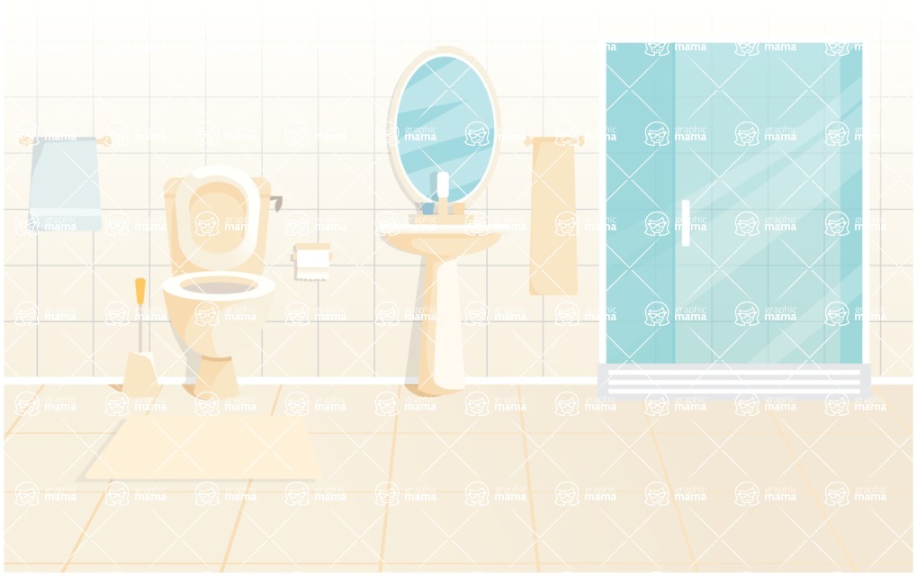120 Room Backgrounds Vector Collection / Bathroom Interior Vector ...