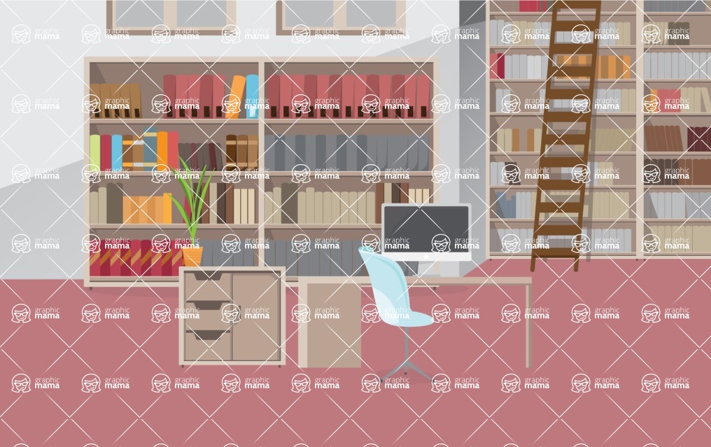 120 Room Backgrounds Vector Collection / Library with Desk Vector ...