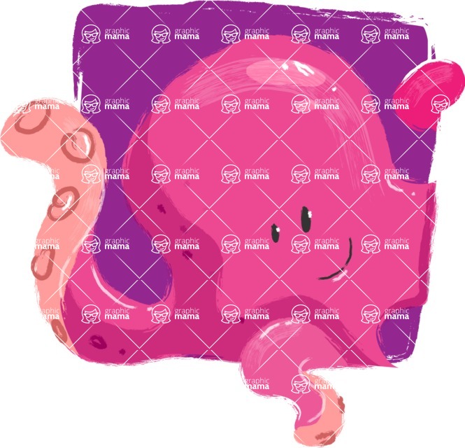 Cartoon Animal Clipart Bundle / Octopus Watercolor Avatar | GraphicMama