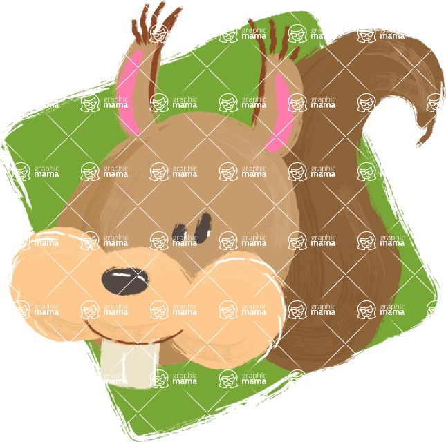Cartoon Animal Clipart Bundle / Squirrel Watercolor Avatar | GraphicMama