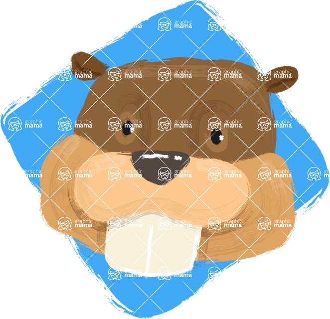 Cartoon Animal Clipart Bundle / Beaver Watercolor Avatar | GraphicMama