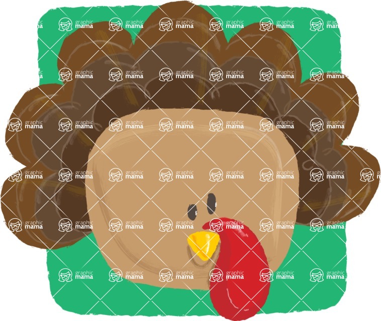 Cartoon Animal Clipart Bundle / Turkey Watercolor Avatar | GraphicMama
