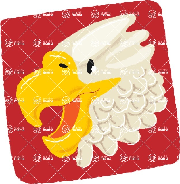 Cartoon Animal Clipart Bundle / Fun Eagle Watercolor Avatar | GraphicMama