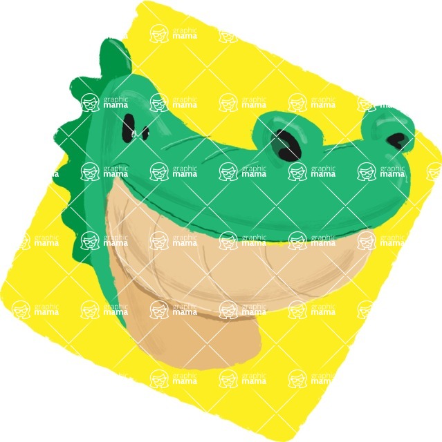 Cartoon Animal Clipart Bundle / Crocodile Watercolor Avatar | GraphicMama