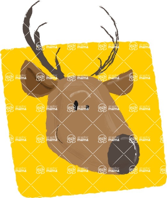 Cartoon Animal Clipart Bundle / Deer Watercolor Avatar | GraphicMama