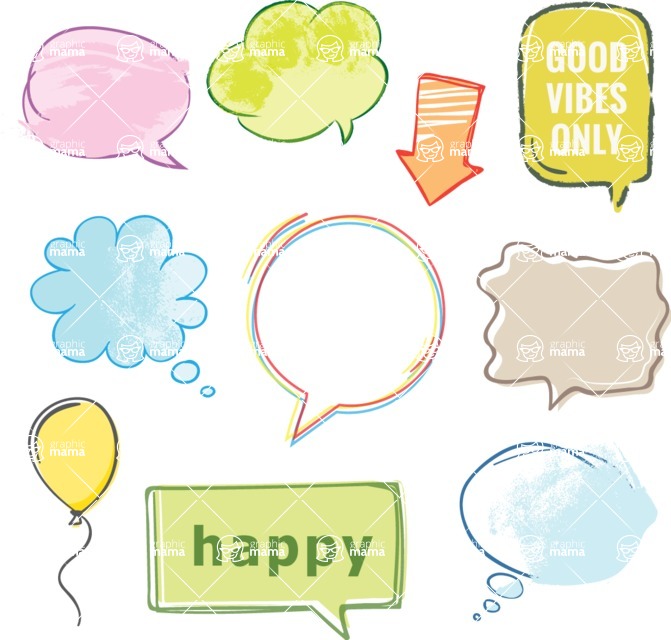 Vector Hand Drawn Bubbles Set | GraphicMama