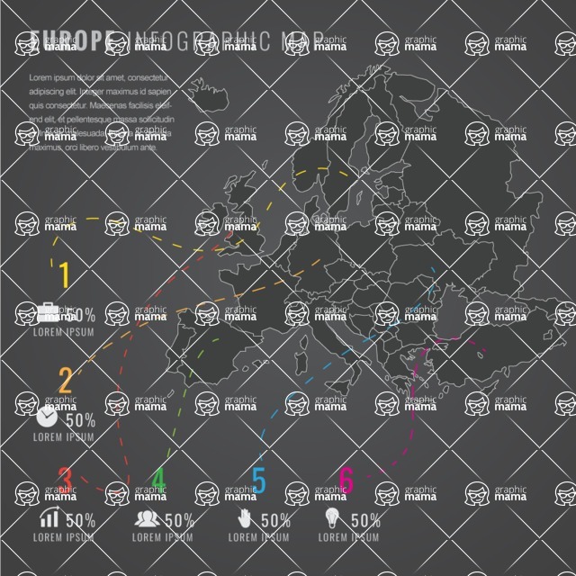 Europe Map Infographic Template with Countries | Infographic Template ...