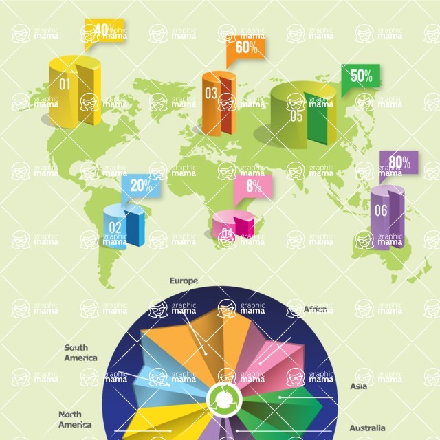 Worldwide Map Infographic Template | Infographic Template Collection ...