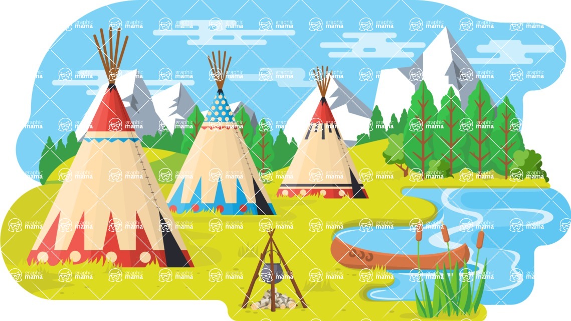 Vector Landscape Mega Bundle [241 Landscapes] / American Indian ...