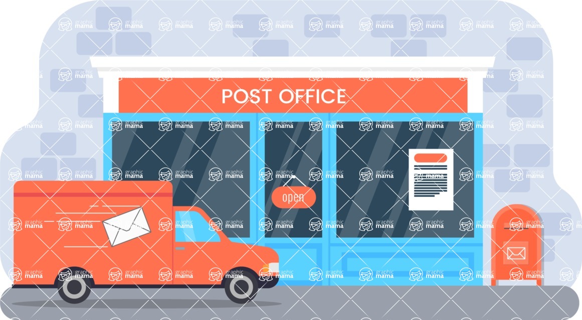 Vector Landscape Mega Bundle [241 Landscapes] / Post Office Vector ...