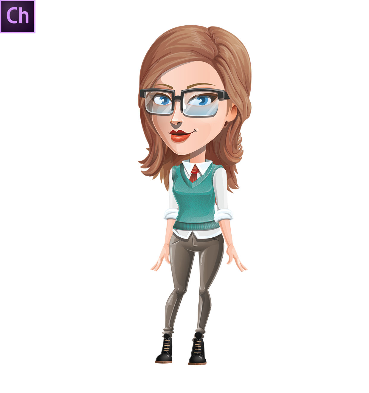 Pretty Young Female Teacher Puppet Character Animator Puppet | GraphicMama