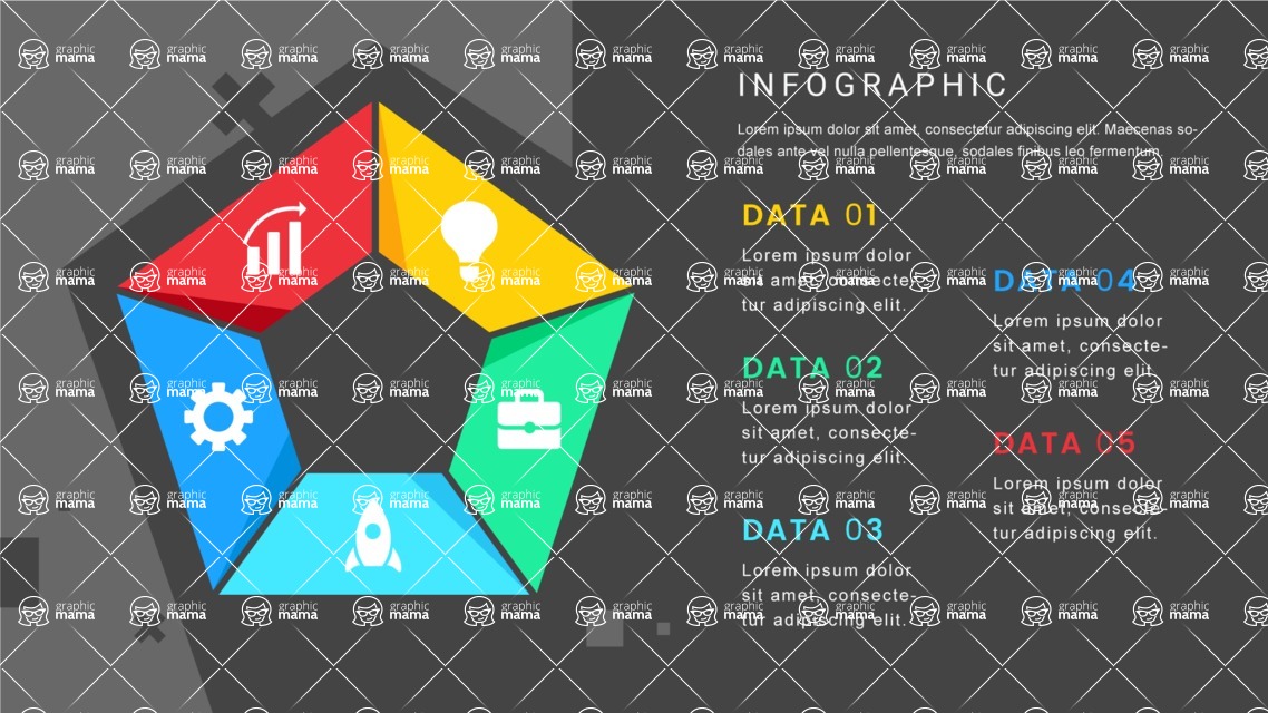 Ultimate Infographic Template Collection / 5 Options Pentagon ...