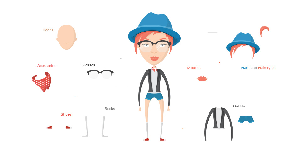 Hipster Cartoon Character Graphic Maker | GraphicMama