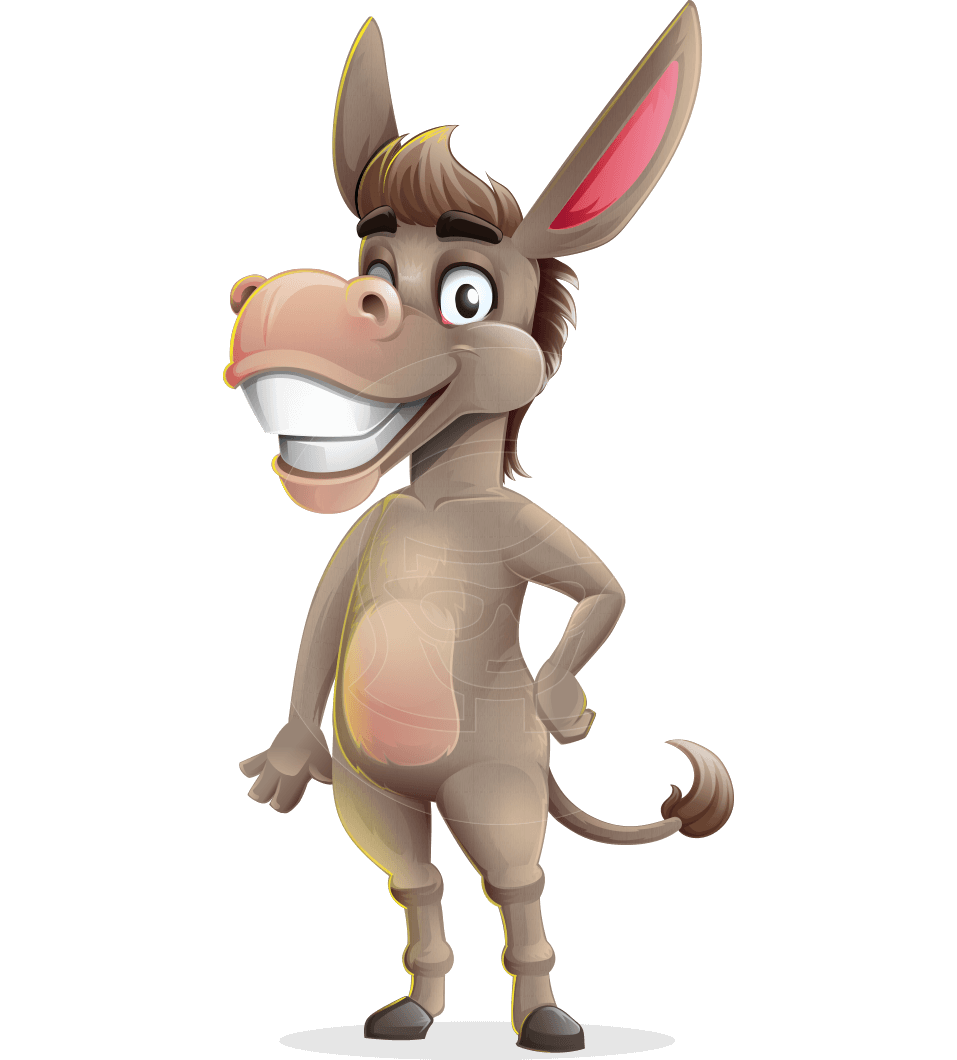 Cute Donkey Cartoon Character Vector Cartoon Character GraphicMama