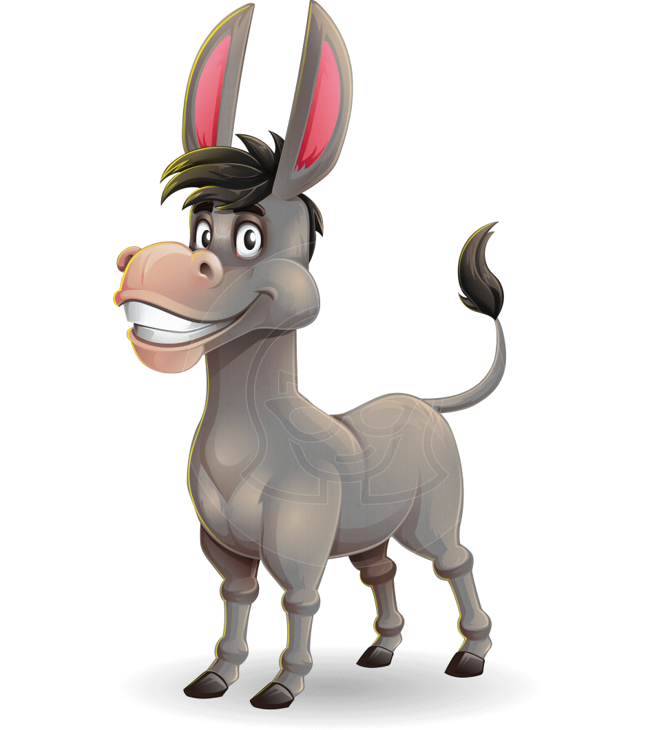 Funny Donkey Cartoon Character Vector Cartoon Character GraphicMama