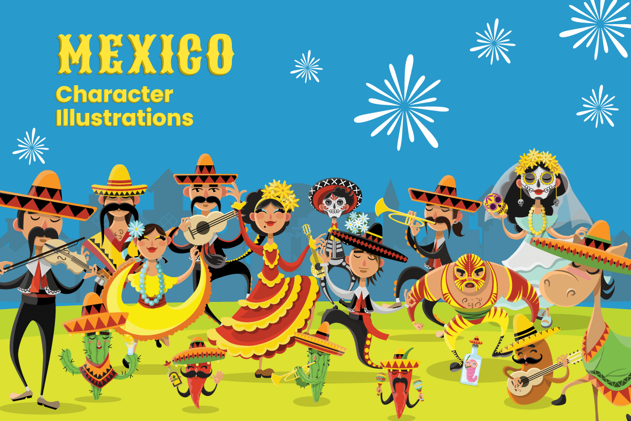 19 Mexico Character Illustrations | GraphicMama