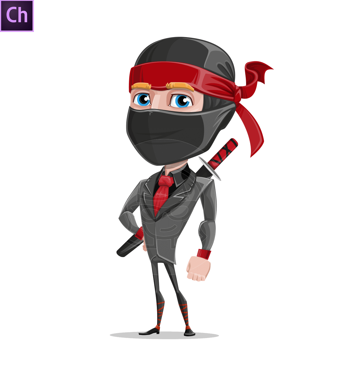 Business Ninja Adobe Character Animator Puppet | GraphicMama