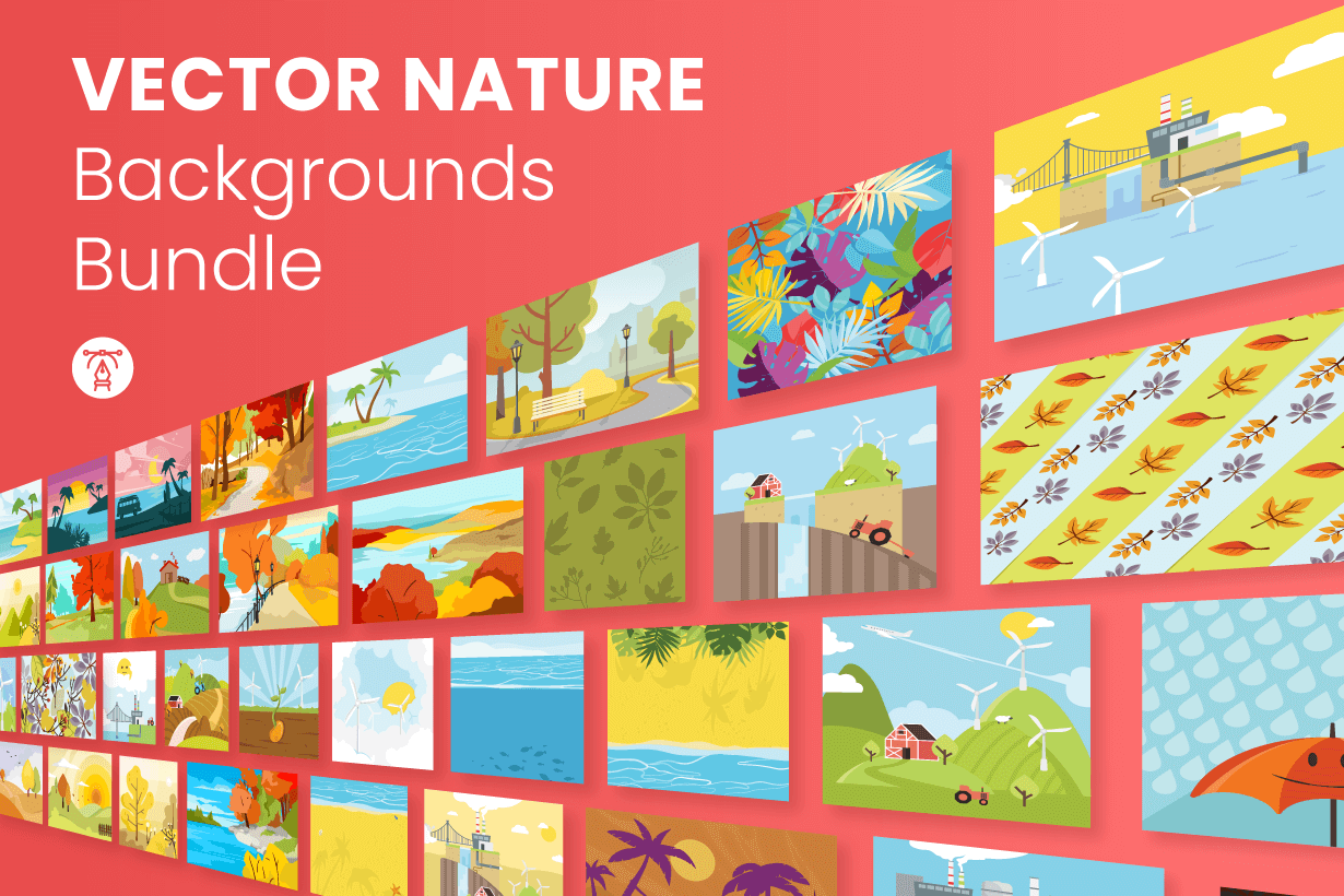 Vector Nature Backgrounds Bundle | GraphicMama