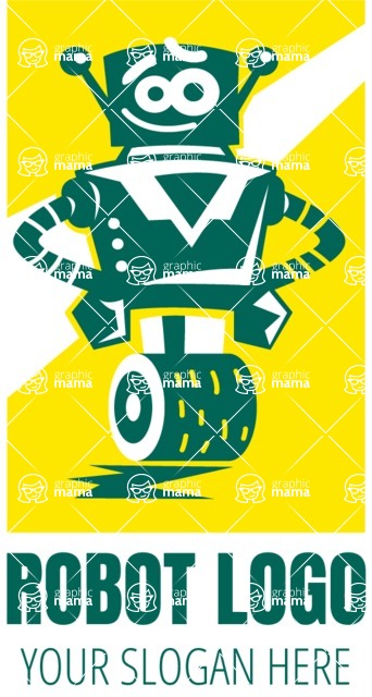 Free Flat Robot Logo Design Template | GraphicMama