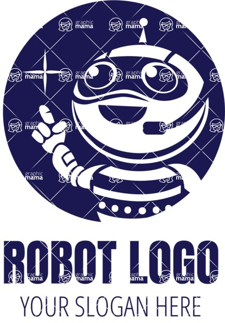 Clean Robot Logo Design Template | GraphicMama