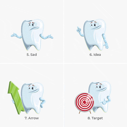 Cartoon Tooth Animated S Collection Graphicmama