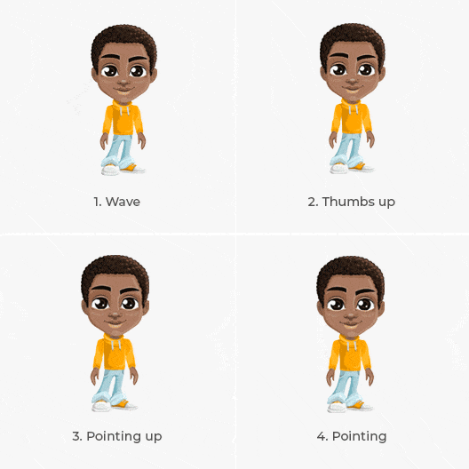 African-American School Boy Animated GIFs Collection | GraphicMama